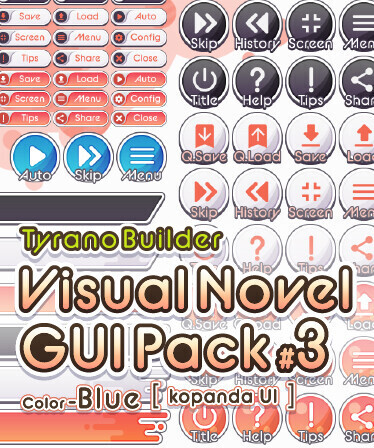 TyranoBuilder Visual Novel Studio – Tyrano Builder - Visual Novel GUI Pack #3 Color-Red [kopanda ...