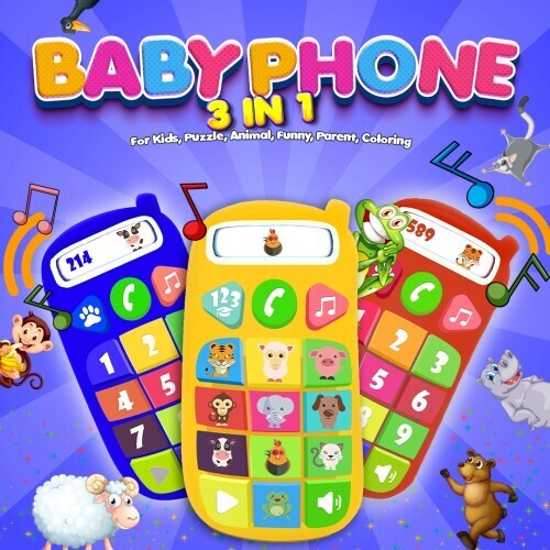 Baby Phone 3 in 1 for Kids, Puzzle, Animal, Funny, Parent, Coloring ...